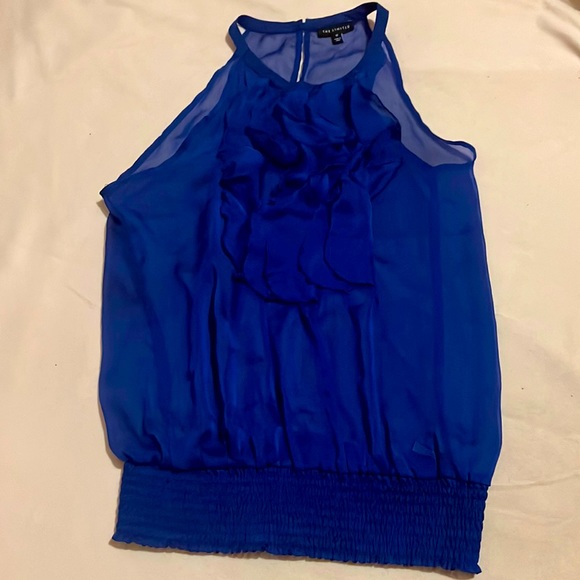 Tops | Royal Blue Sheer Blouse | Poshmark
